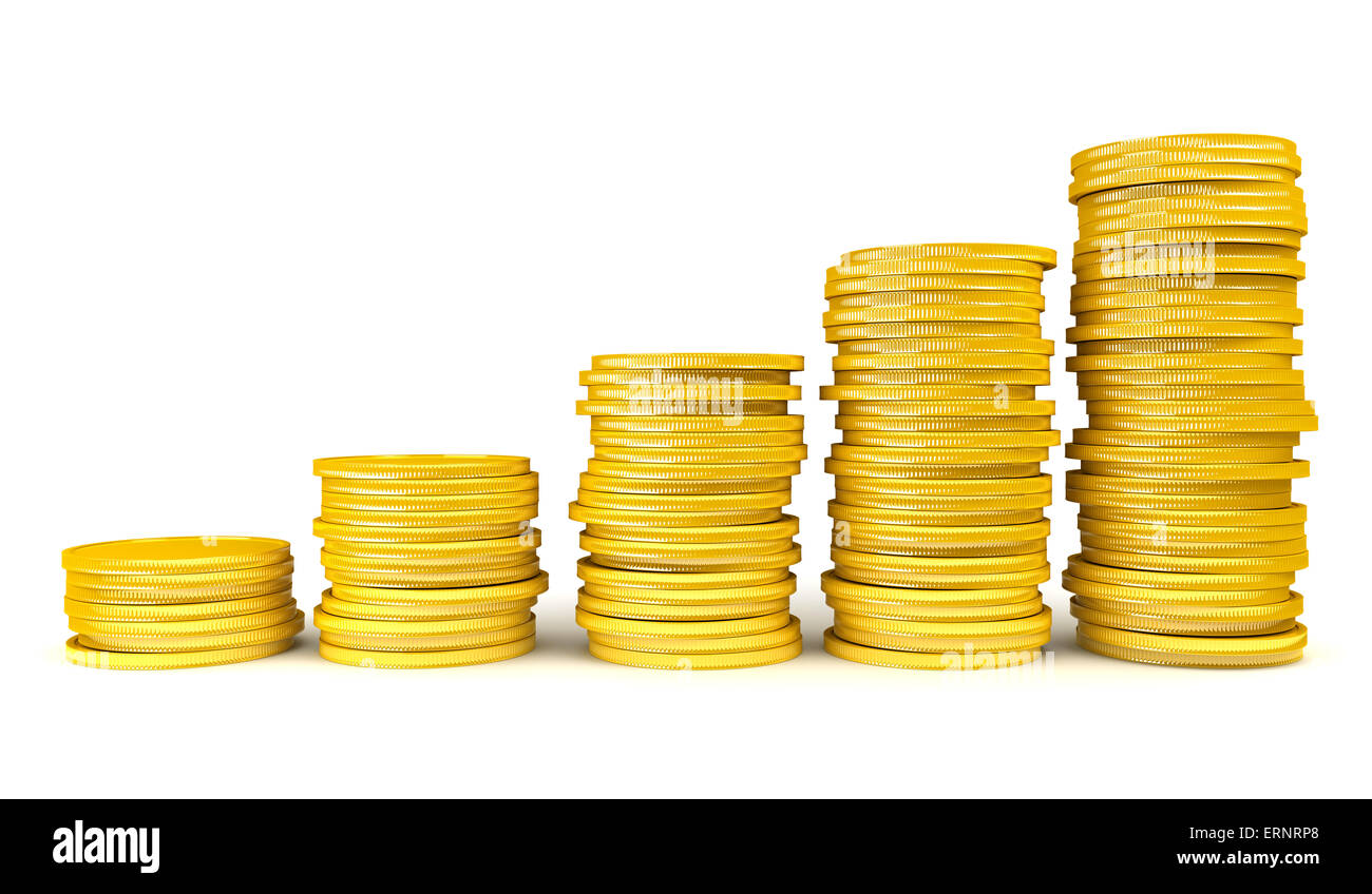 Stack of gold coins Stock Photo - Alamy