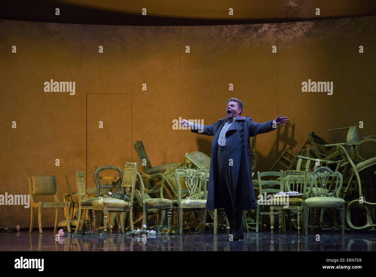 London, UK. 3 June 2015. Pictured: Peter Hoare as Hermann. Dress ...