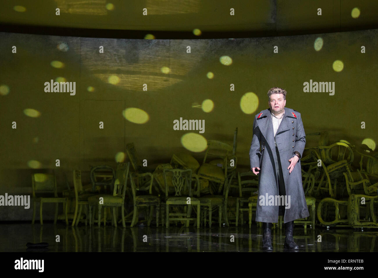 London, UK. 3 June 2015. Pictured: Peter Hoare as Hermann. Dress ...