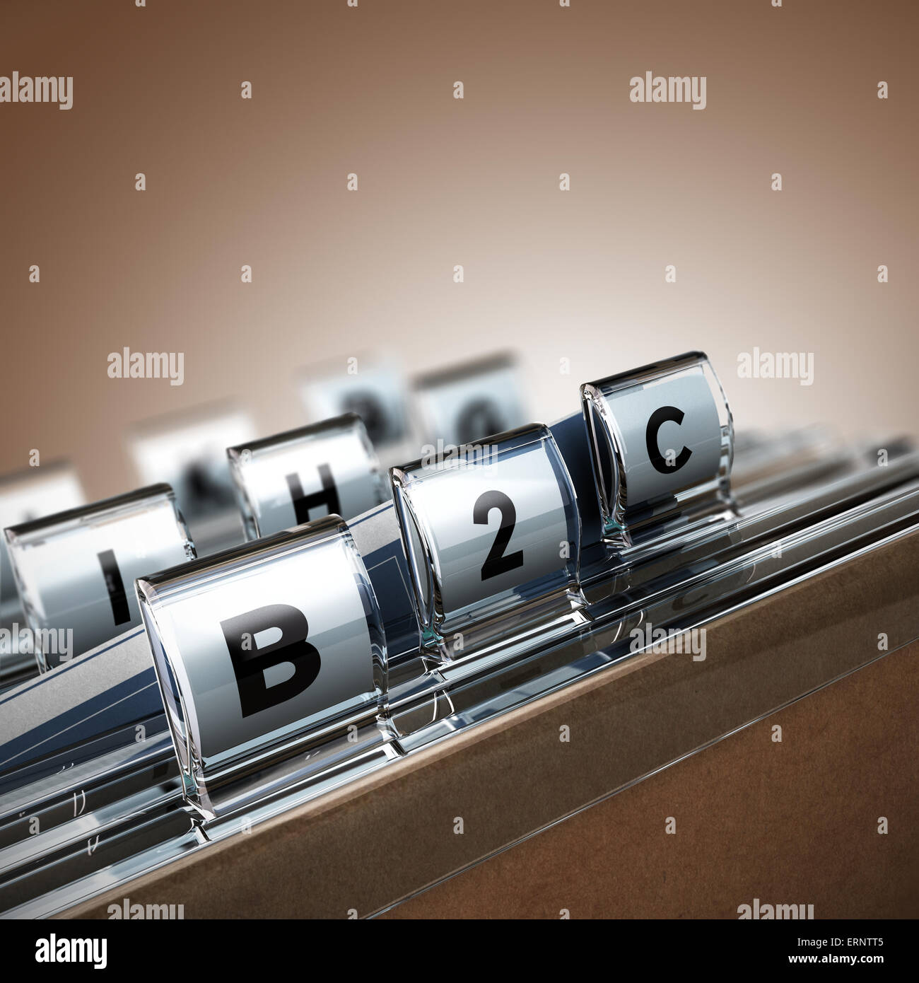 File tab with focus on B2C, beige background. Image concept for ...