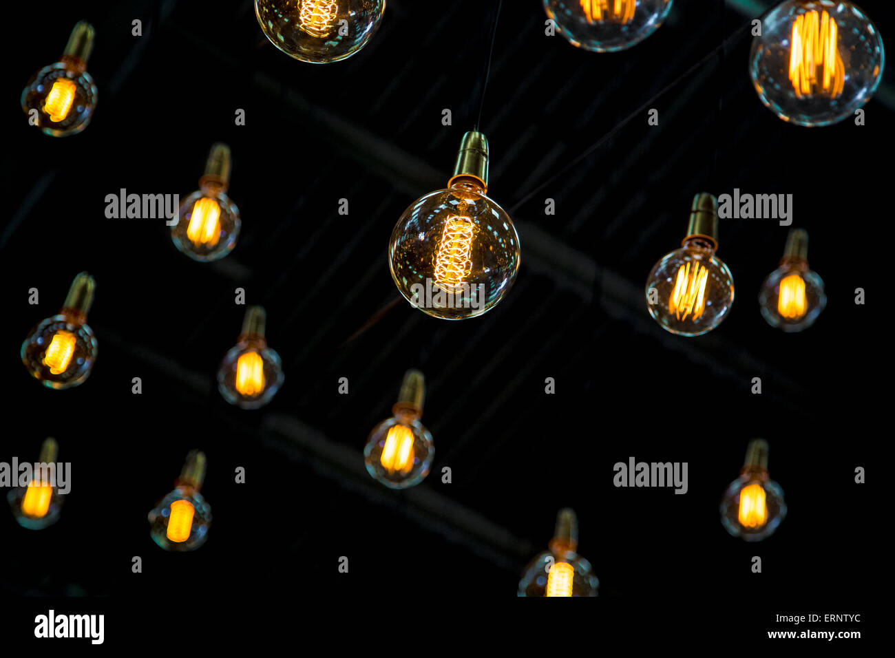 Low power clear light bulbs used to illuminate the Members Market at ...