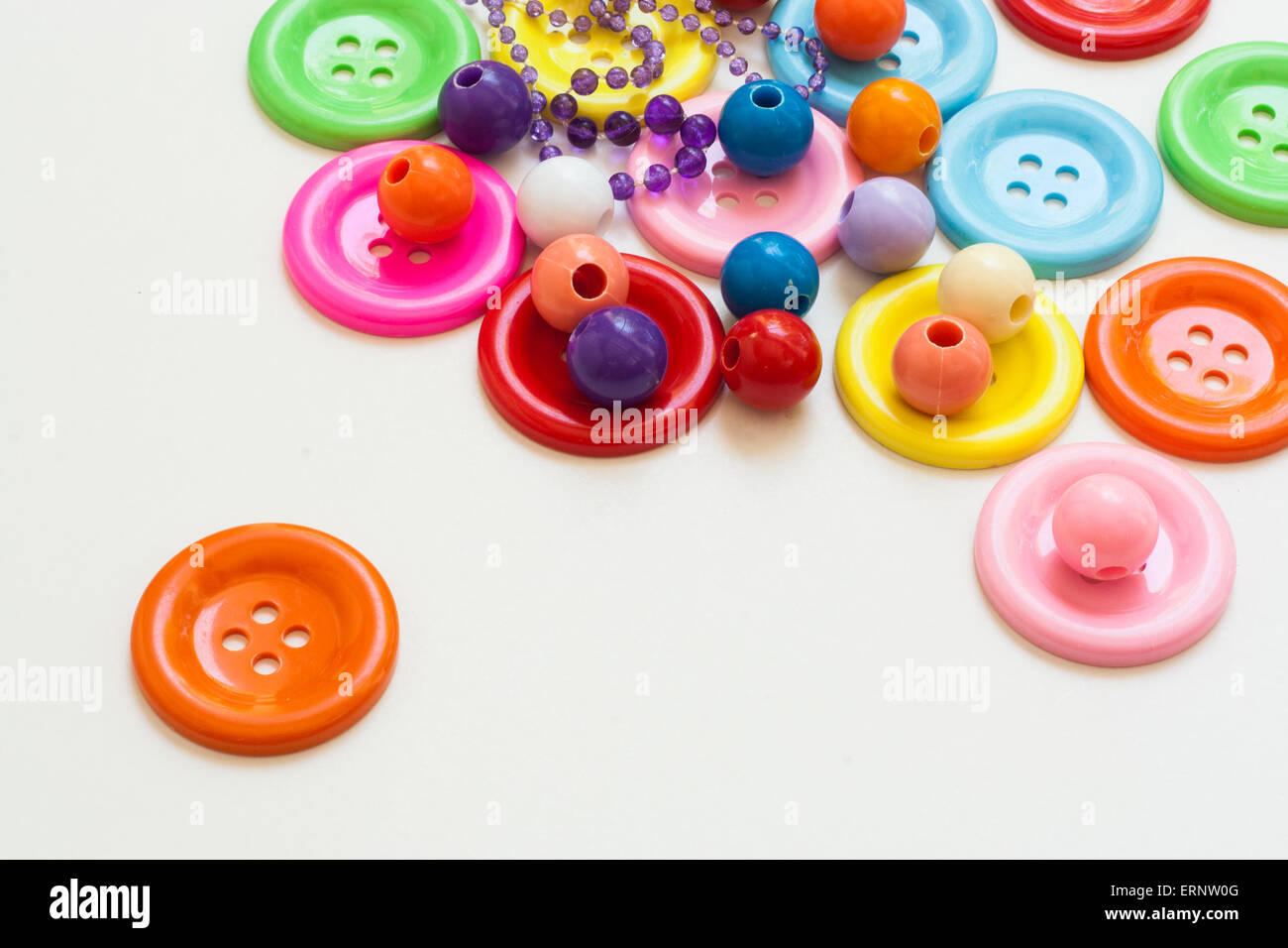 Colorful buttons and beads Stock Photo - Alamy