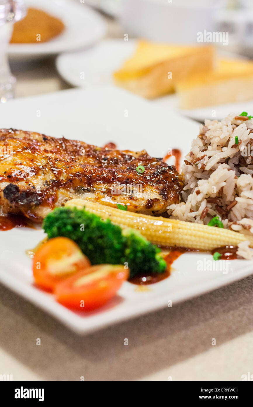 Grilled Chicken Steak Stock Photo - Alamy