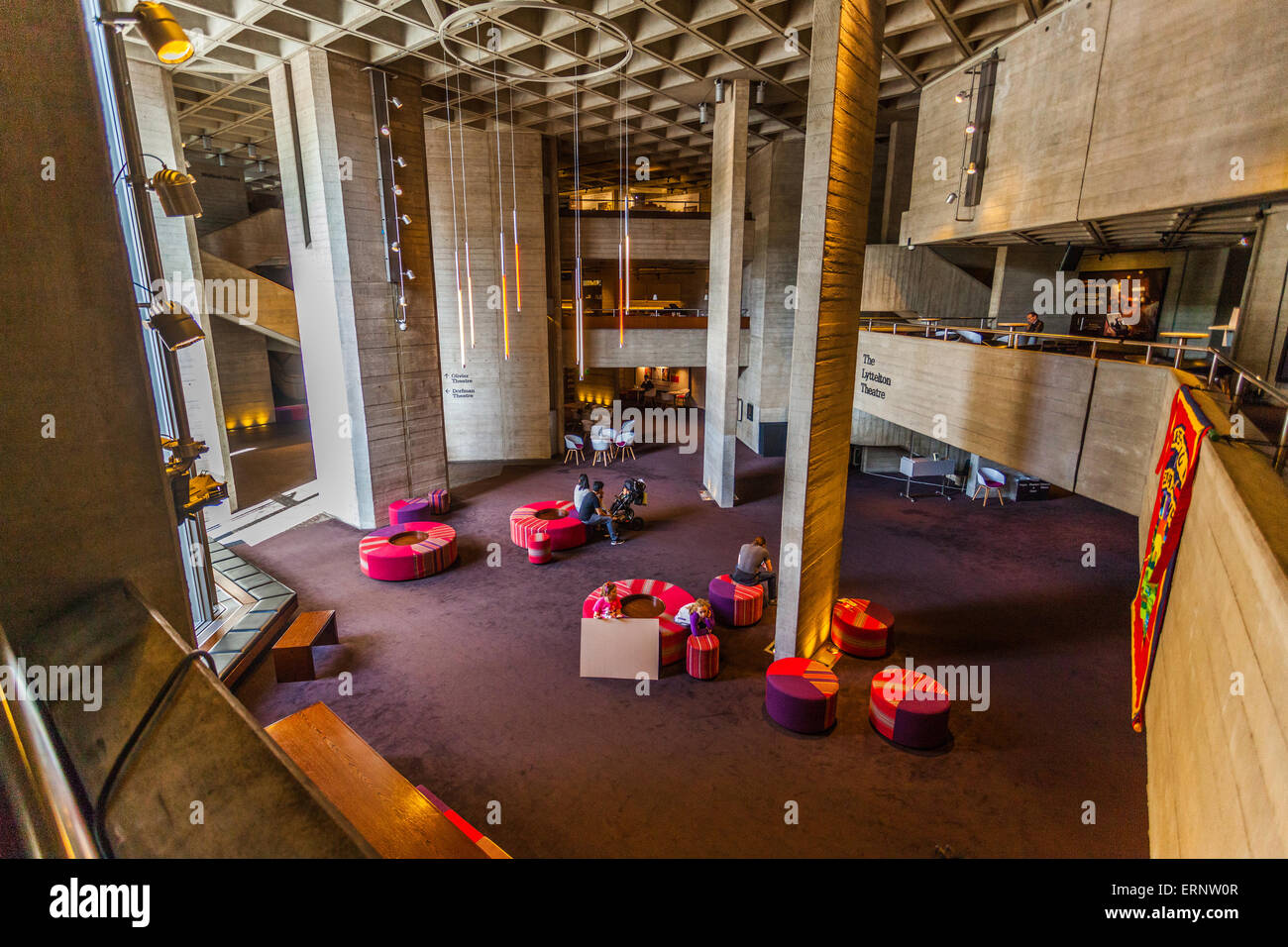 Public foyer in The Royal National Theatre, London, England, UK Stock ...