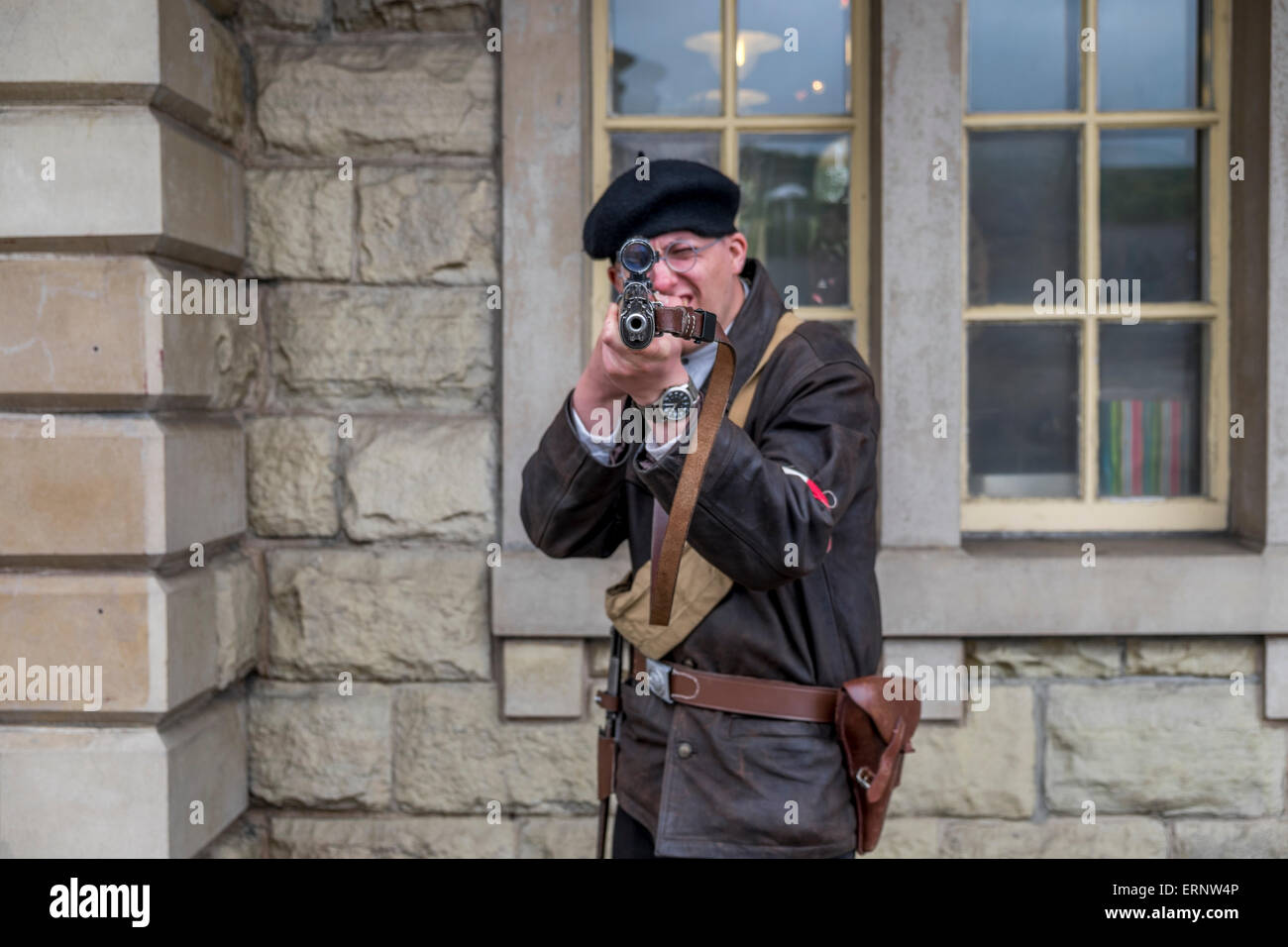 French Freedom Fighter pointing his rifle directly at you, he also has ...