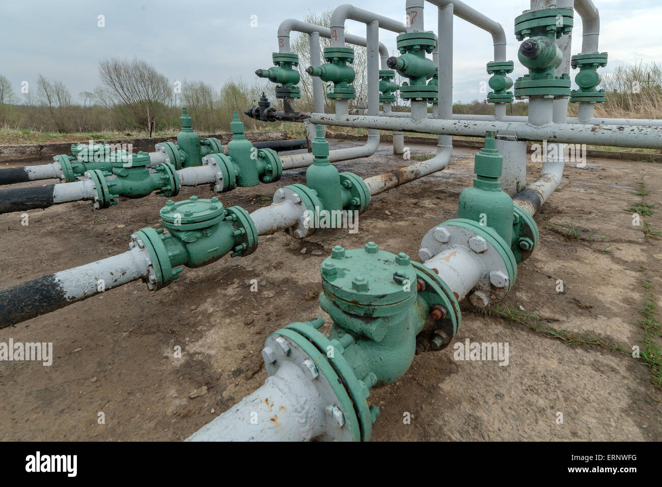 oil pipes in row outdoor Stock Photo - Alamy
