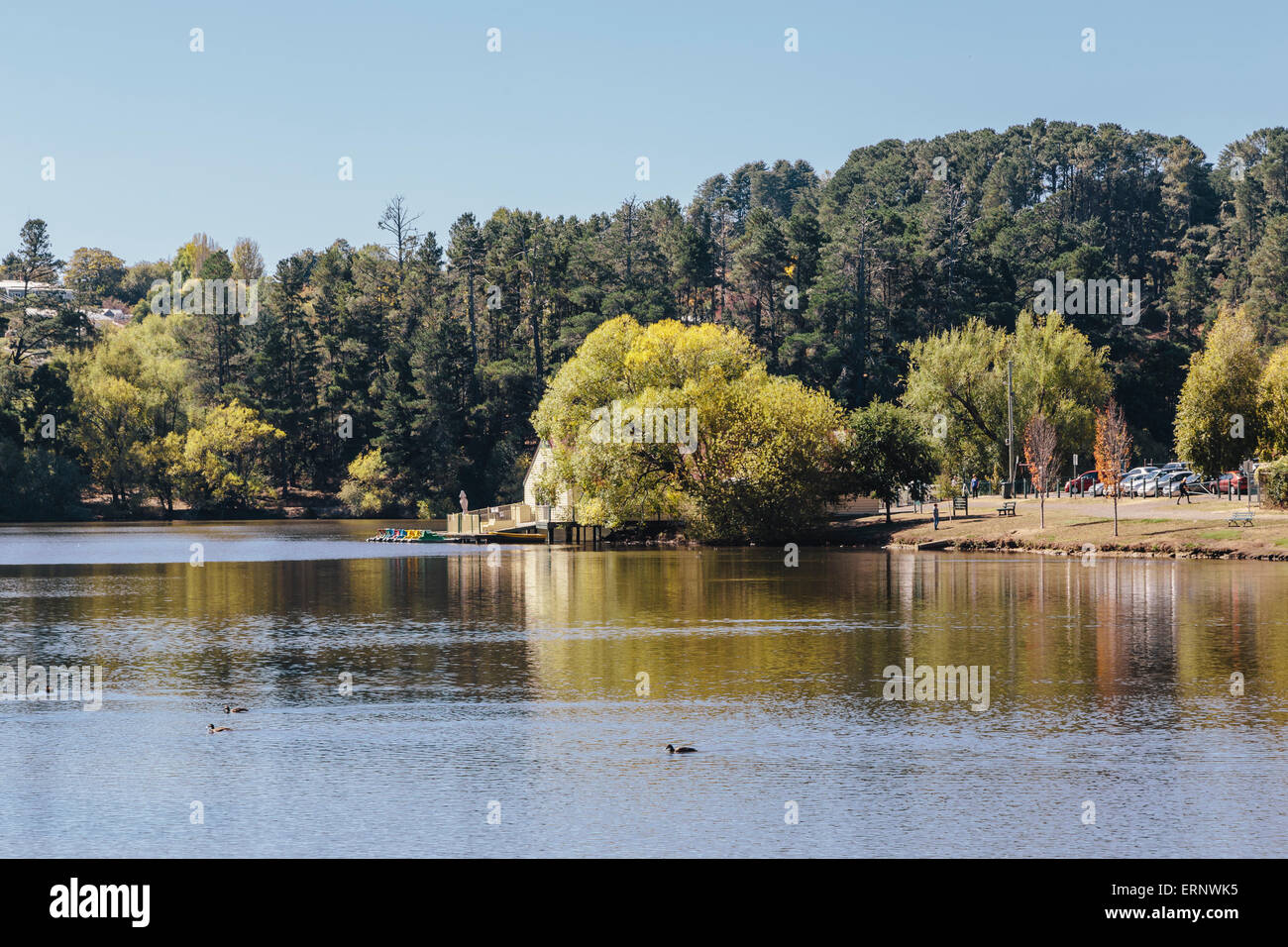 Lake Daylesford, Daylesford, Victoria, Australia in autumn Stock Photo ...