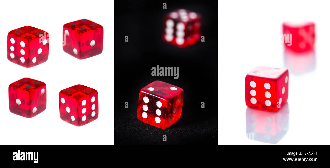red the dice isolated on white background Stock Photo - Alamy
