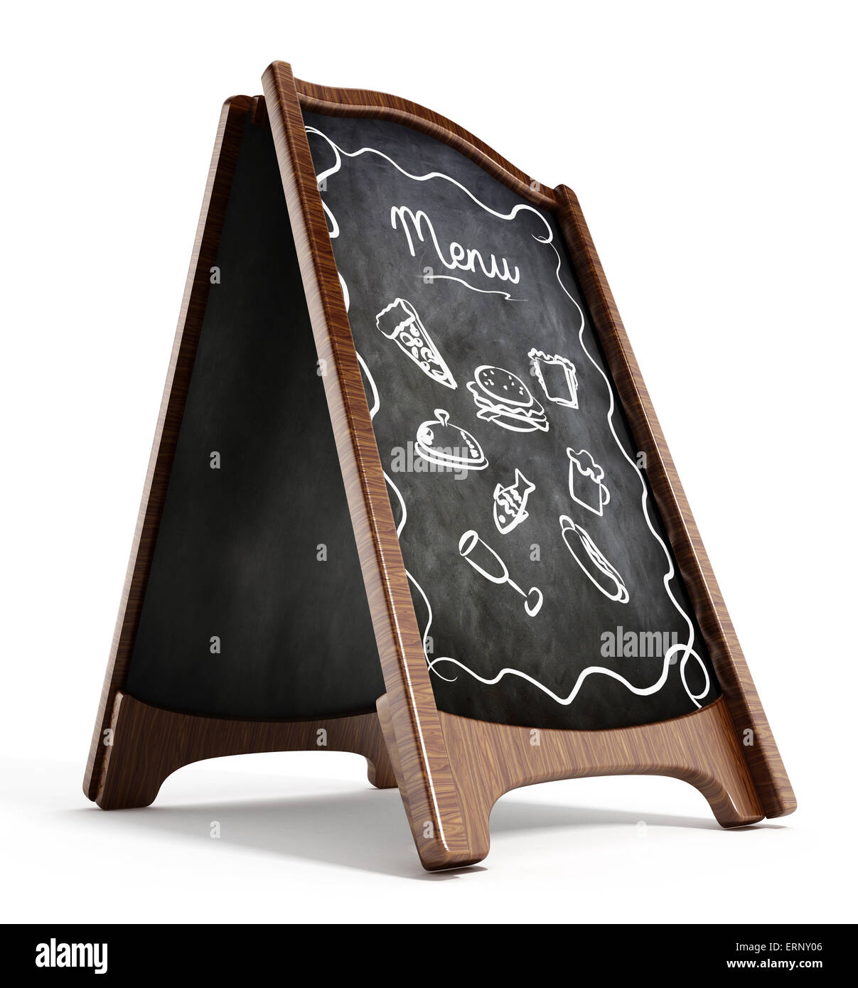 Restaurant blackboard display isolated on white background Stock Photo ...