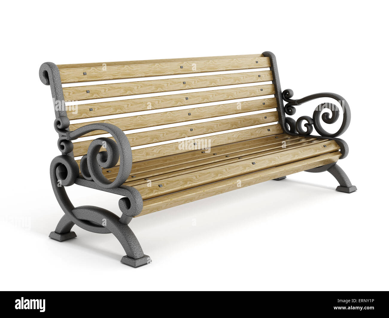 Park Bench isolated on white background Stock Photo - Alamy