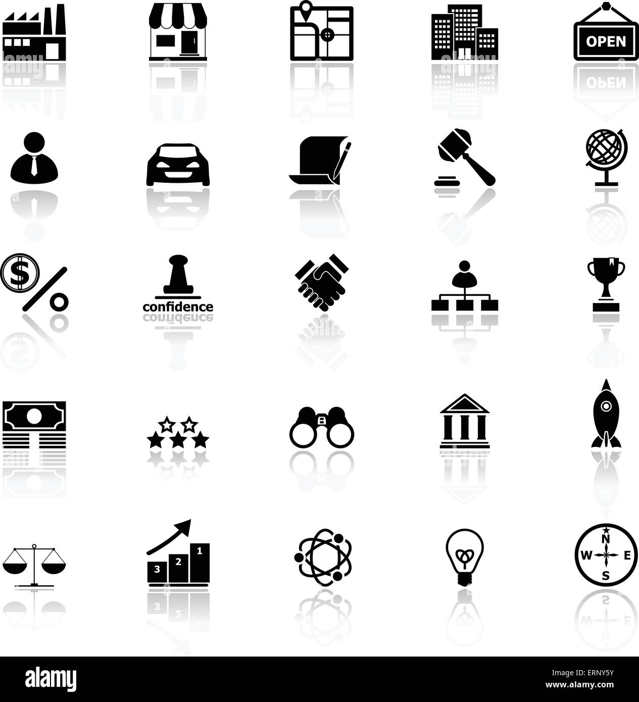 Franchise icons with reflect on white background, stock vector Stock ...