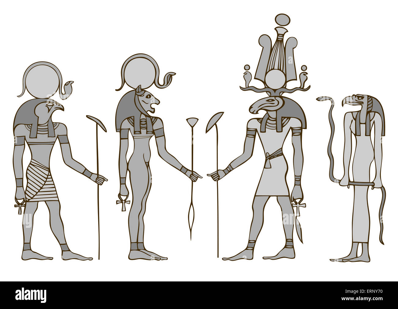 Various Egyptian Gods and Goddess Stock Photo - Alamy