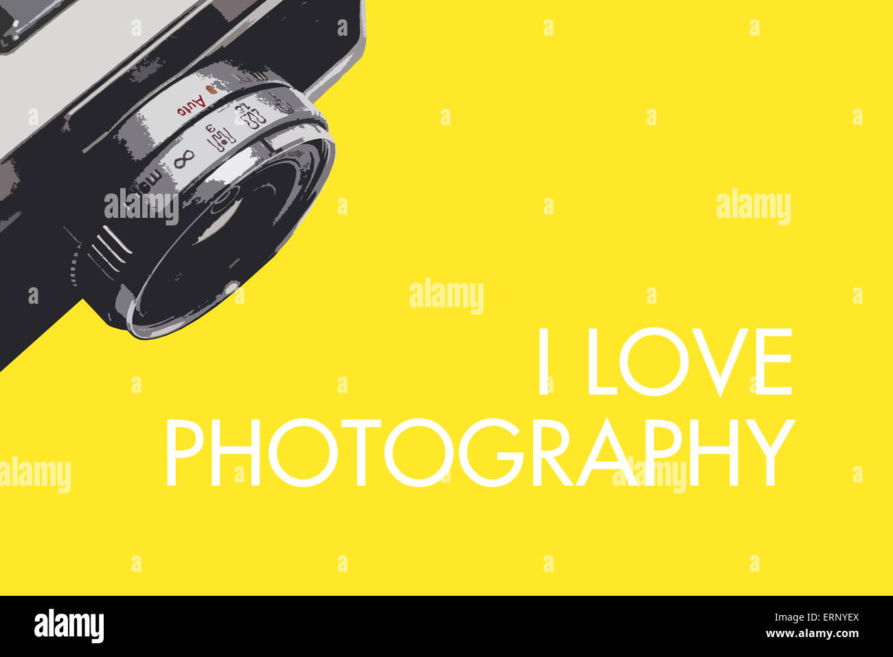 Vintage photography camera. I love photography Stock Photo - Alamy