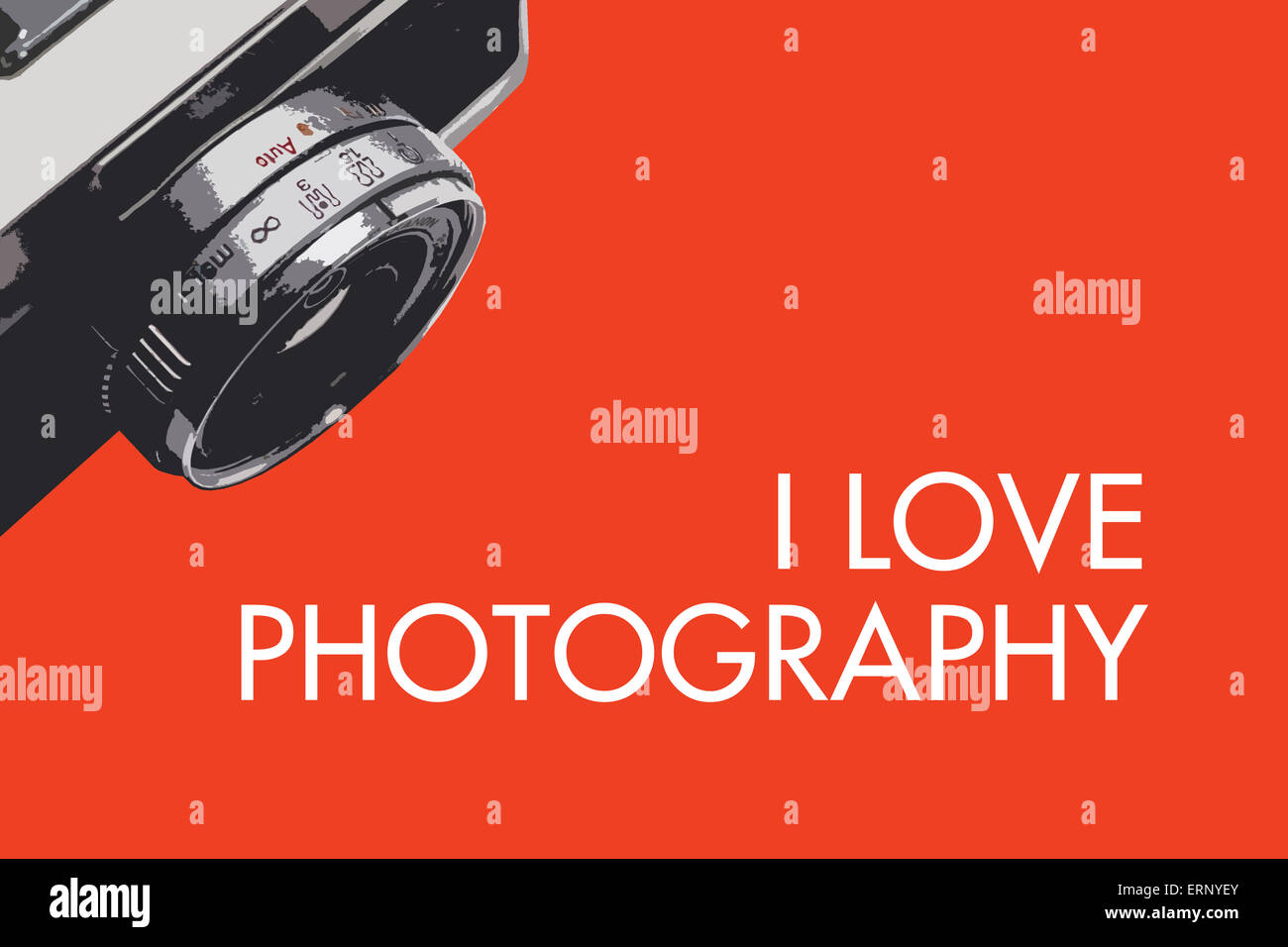 Vintage photography camera. I love photography Stock Photo - Alamy