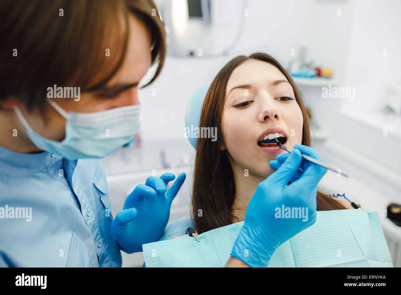 Inspection teeth the girl Stock Photo - Alamy