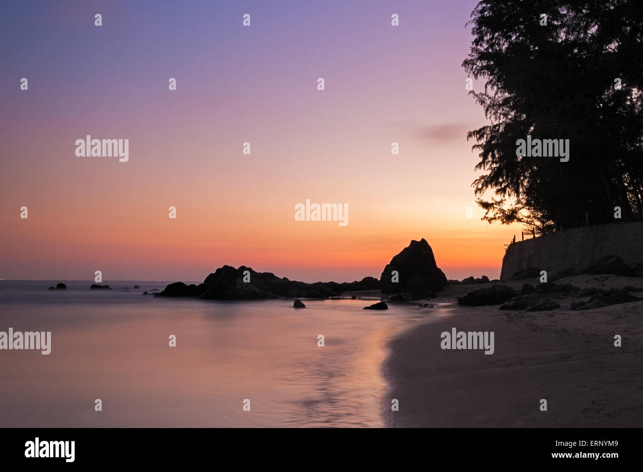 Vibrant sunset at beach in Vietnam, Mui Ne Stock Photo - Alamy