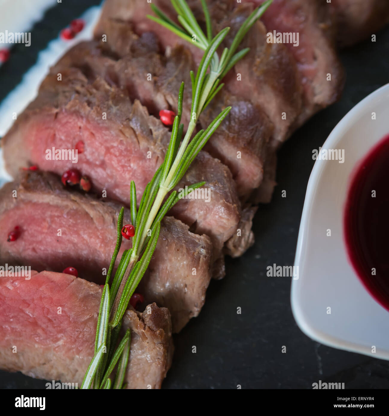 Medium Rare Cooked Beef Roast Stock Photo - Alamy