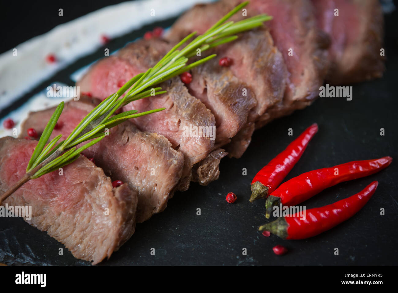 Medium Rare Cooked Beef Roast Stock Photo - Alamy