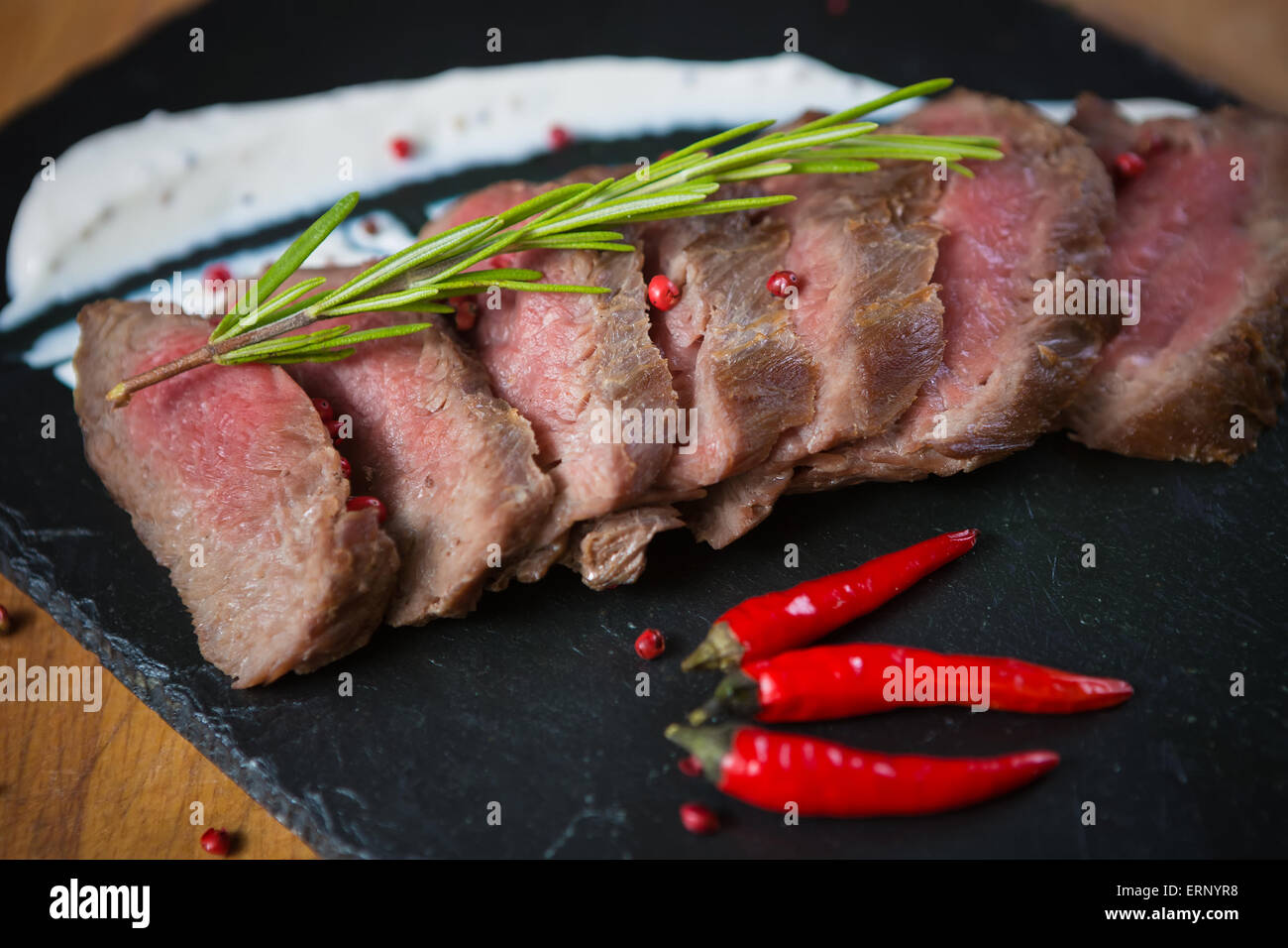 Medium Rare Cooked Beef Roast Stock Photo - Alamy