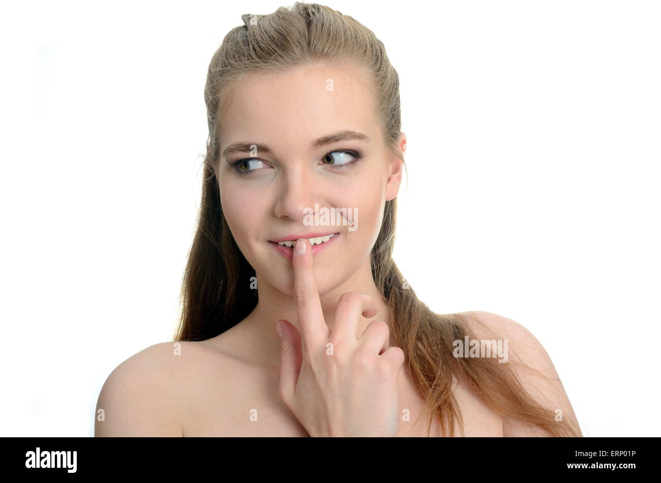 Pretty Polish model with gentle smile. Portrait of charming young girl ...