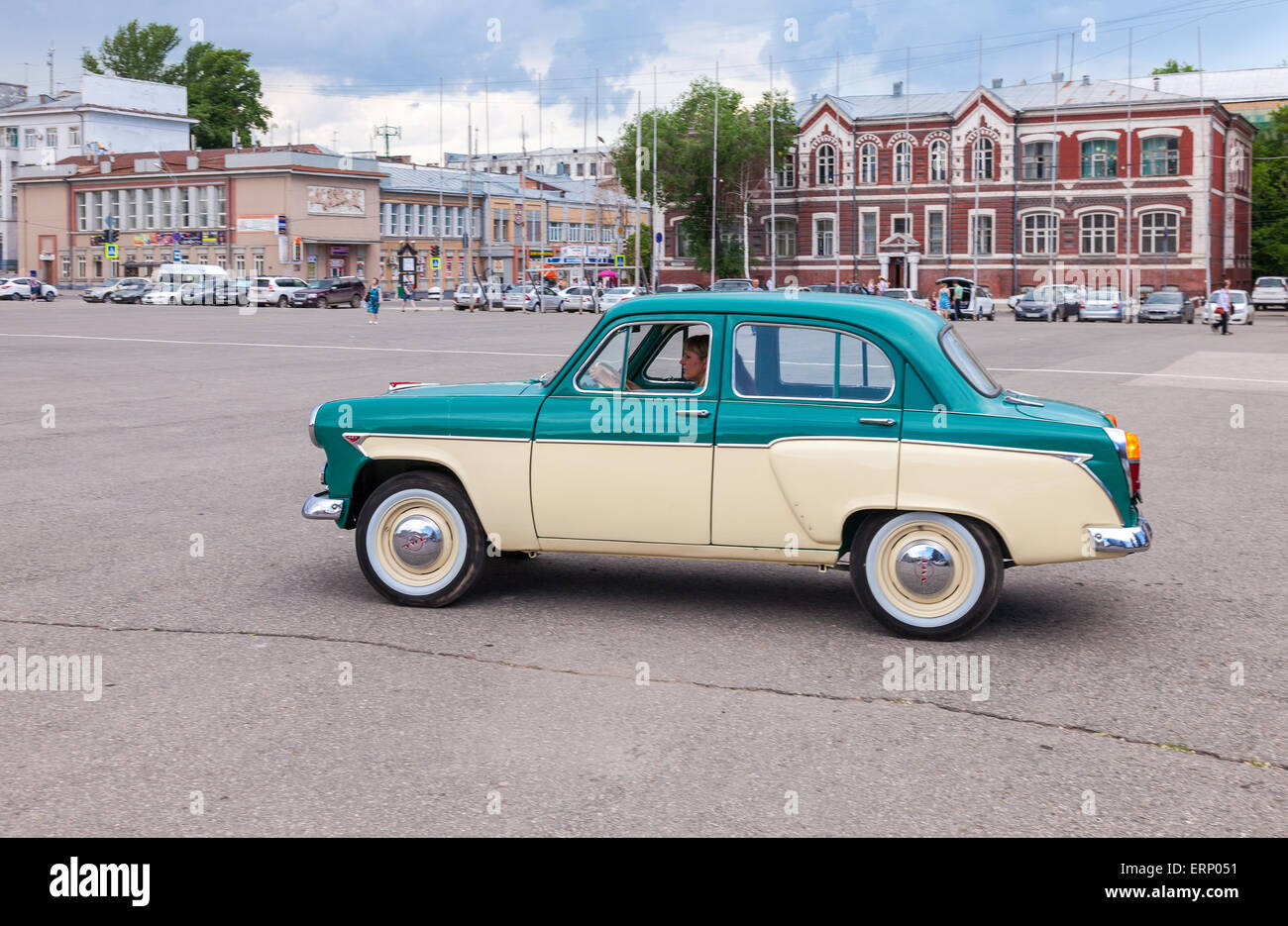 Vintage soviet automobile Moskvich-407 in the historical center of ...