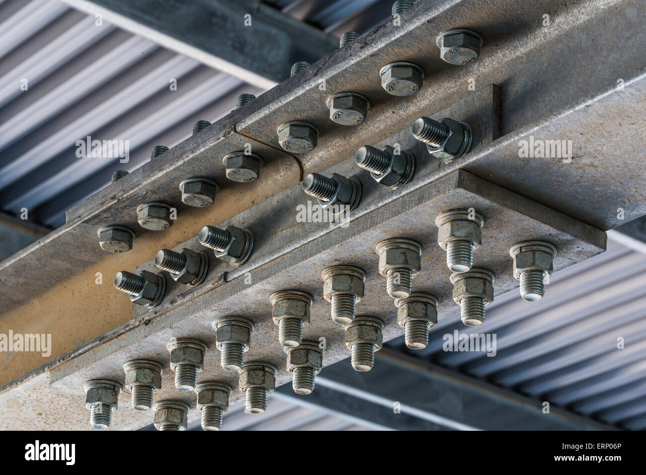 metal structural work closeup on the construction site Stock Photo - Alamy