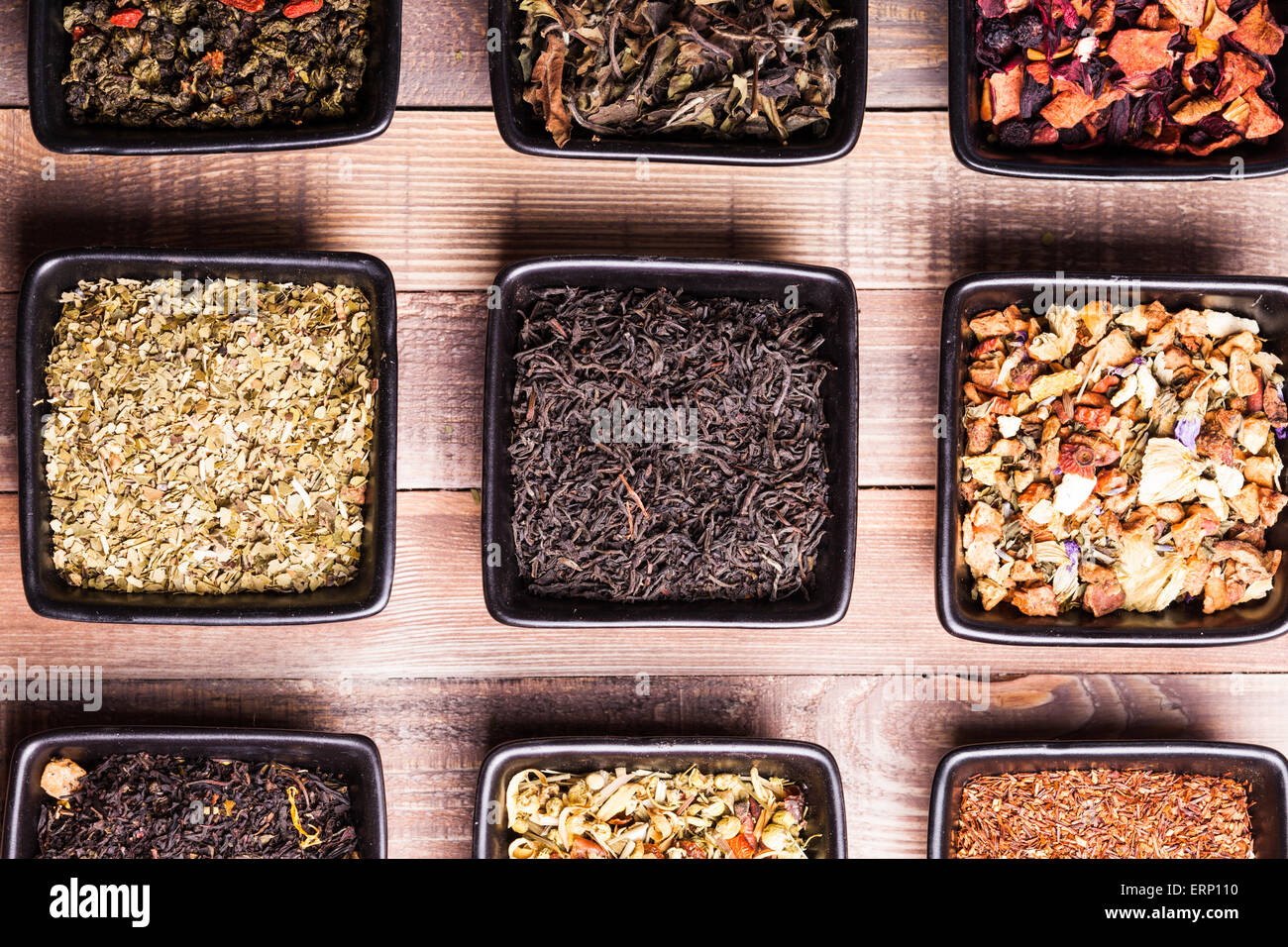 Various of tea in a box Stock Photo - Alamy