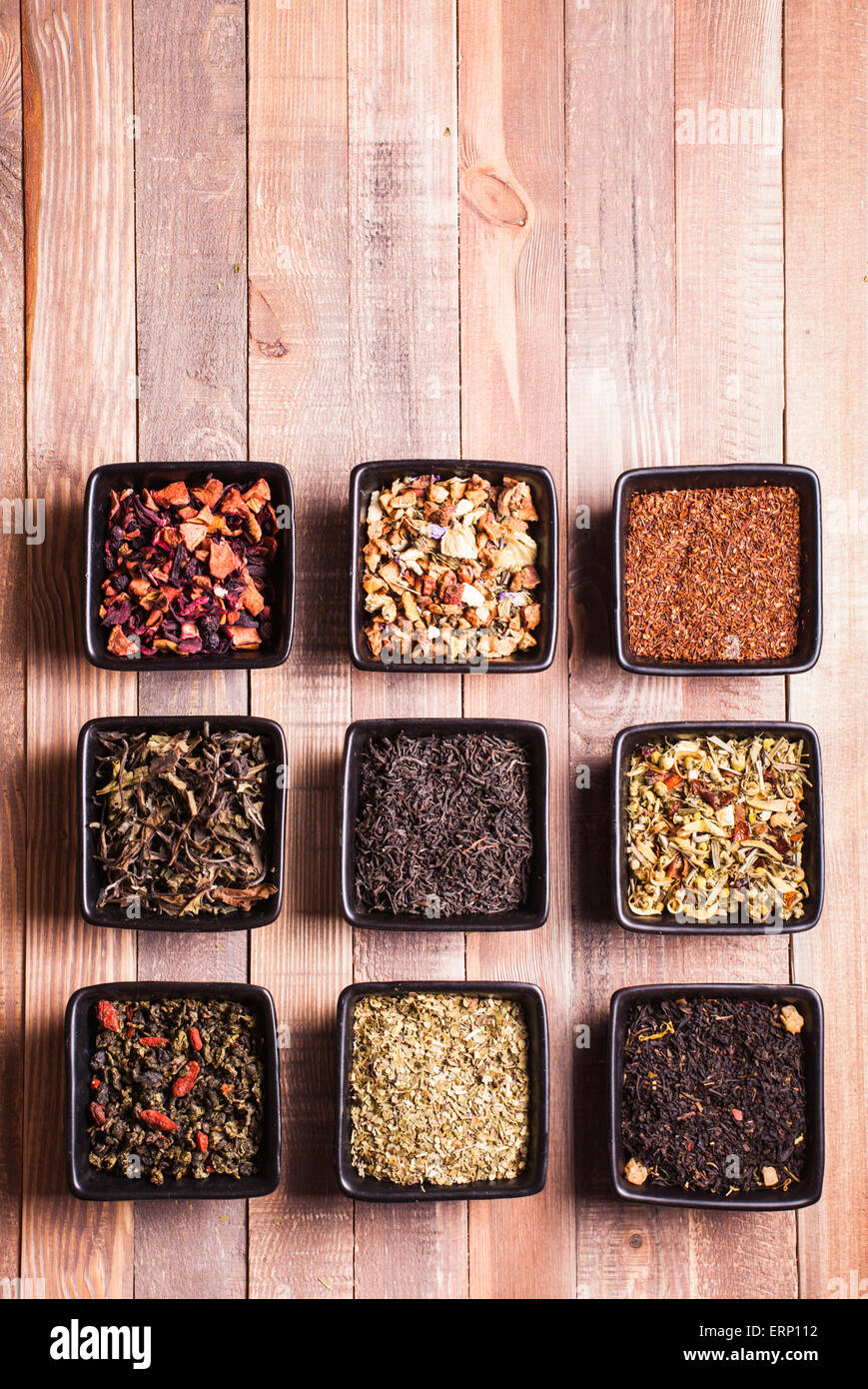 Various of tea in a box Stock Photo - Alamy