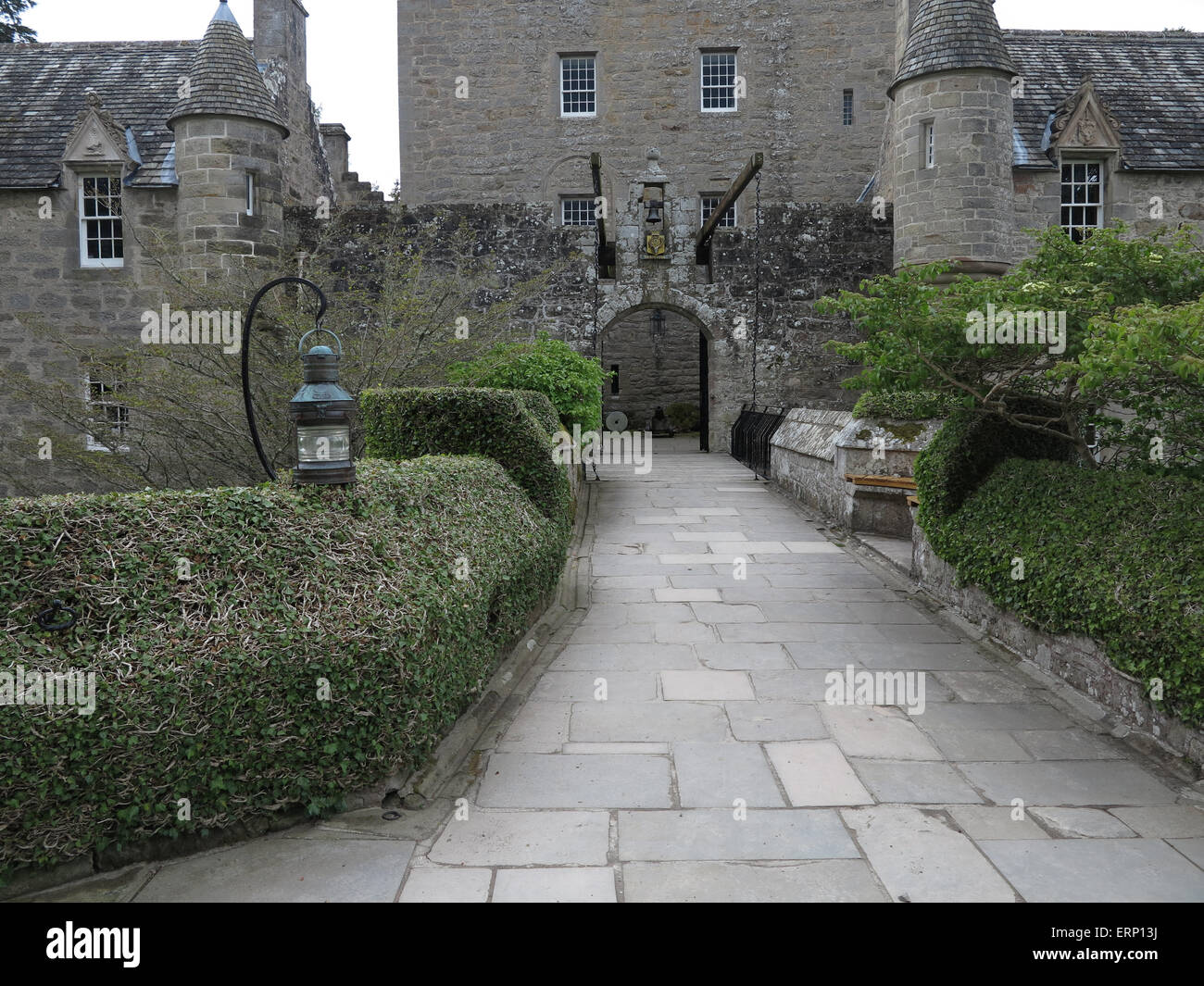 Main gate of Cawdor Castle - Nairn - Highlands - Scotland - UK Stock ...