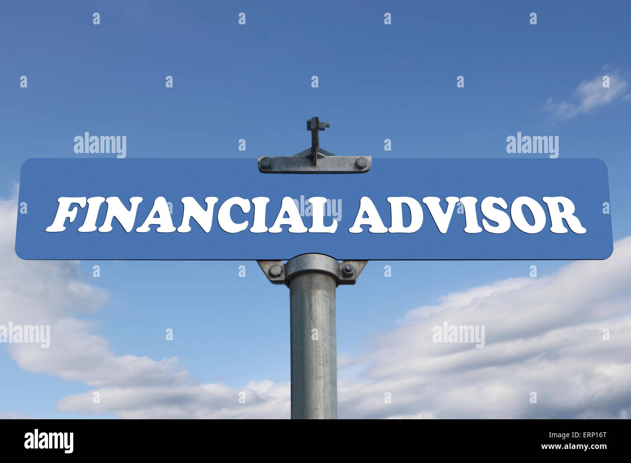 Financial advisor road sign Stock Photo - Alamy