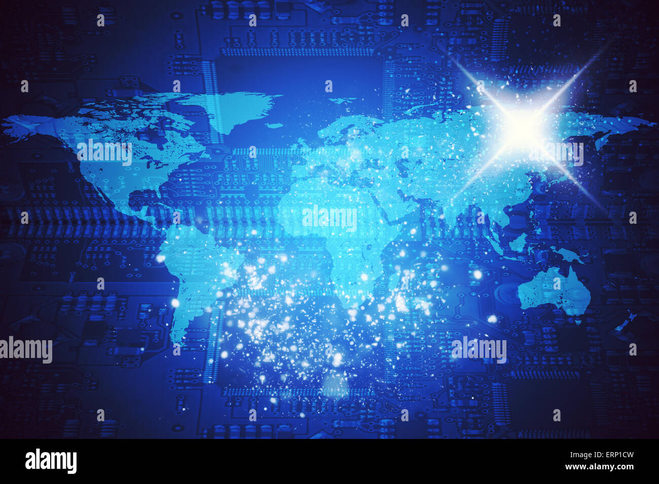 Abstract background with world map Stock Photo - Alamy