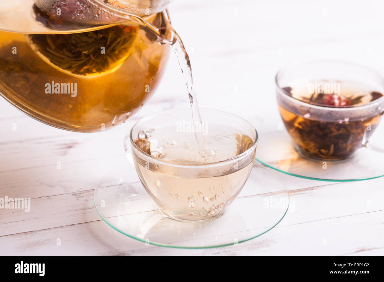 Blooming Flower Tea Stock Photo - Alamy