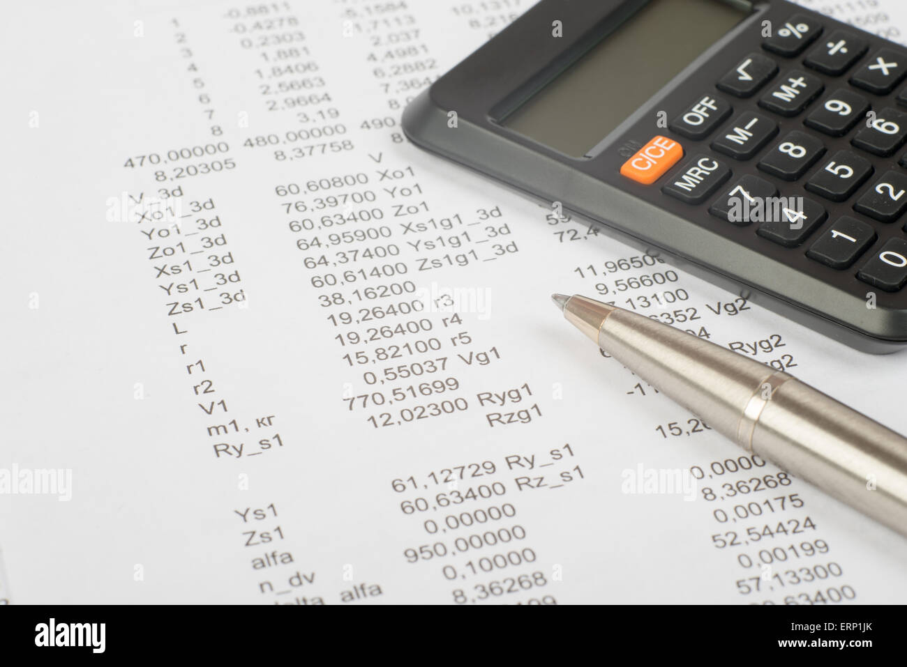 Documents and calculator Stock Photo - Alamy