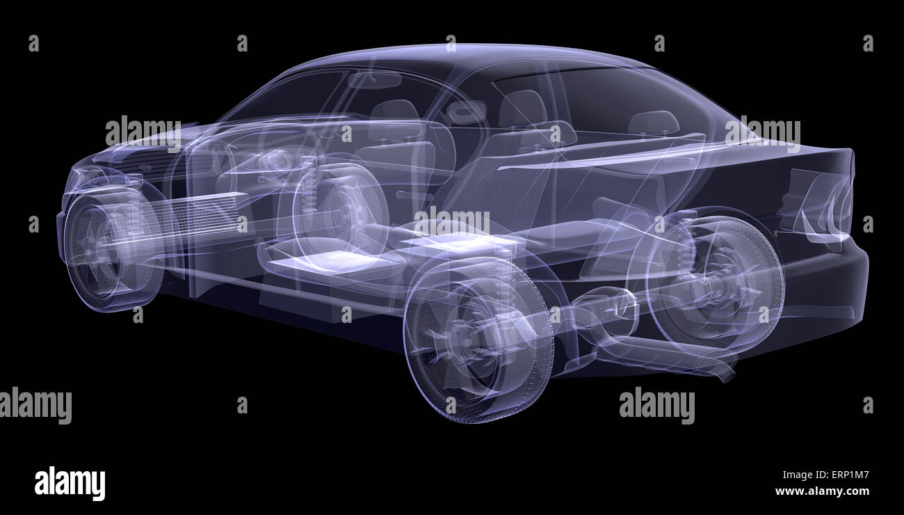 X-ray of car on black Stock Photo - Alamy