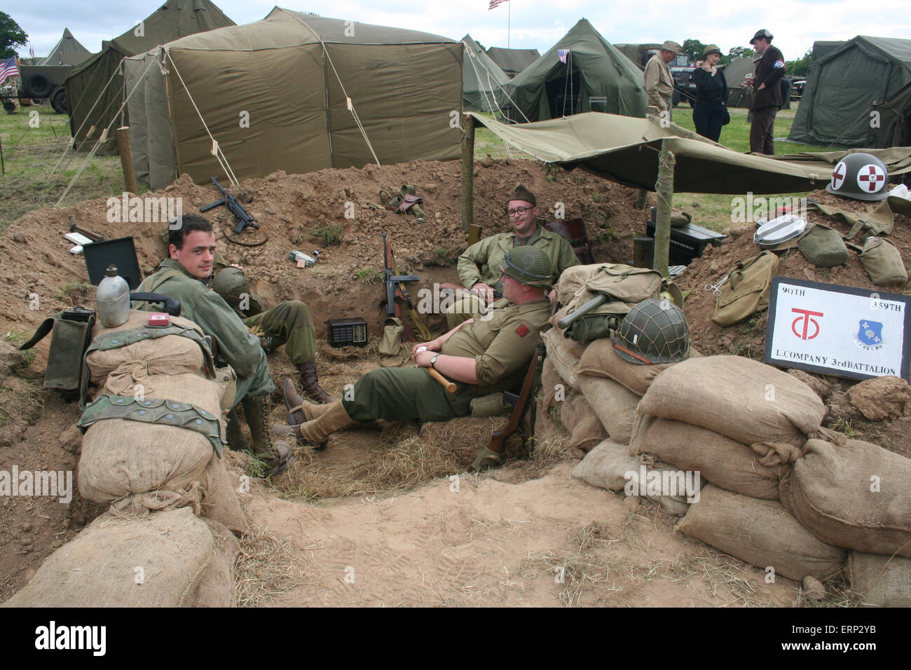 Carentan, Normandy, France. 6 June 2015. Reenactment groups recreate ...