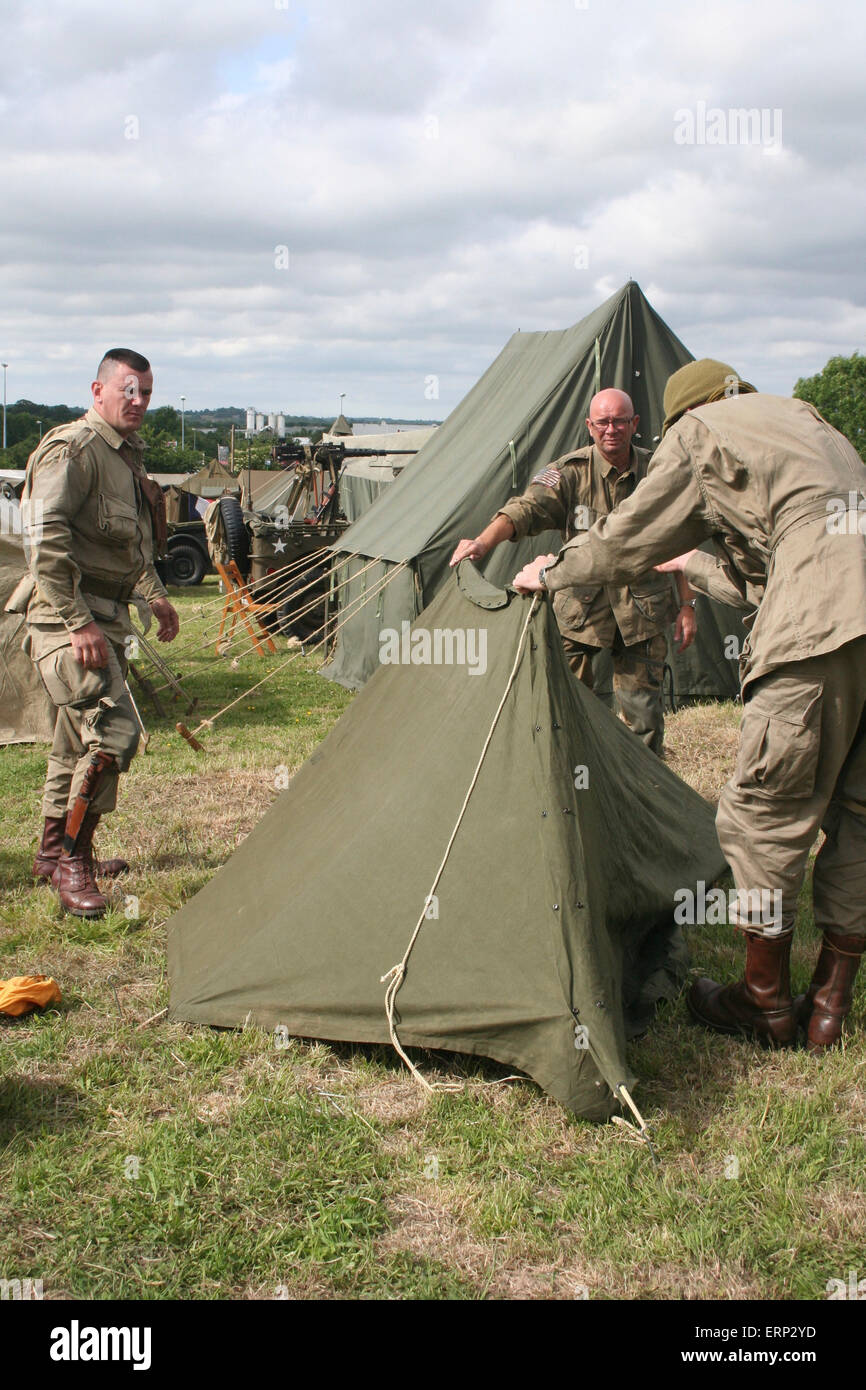 Carentan, Normandy, France. 6 June 2015. Reenactment groups in Camp ...