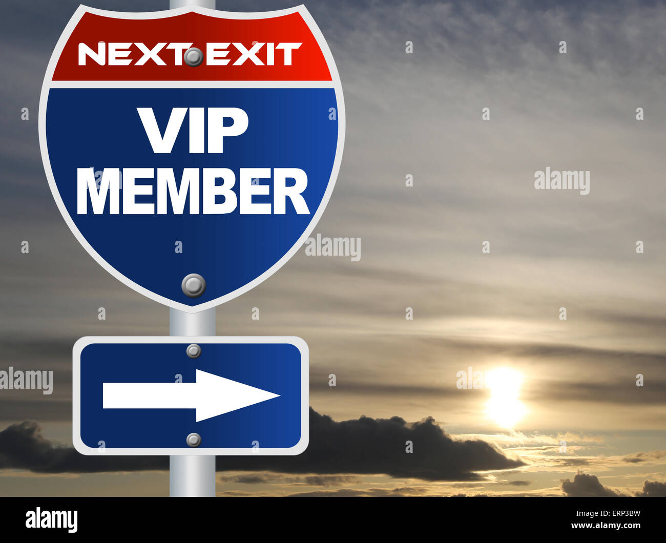Vip member road sign Stock Photo - Alamy