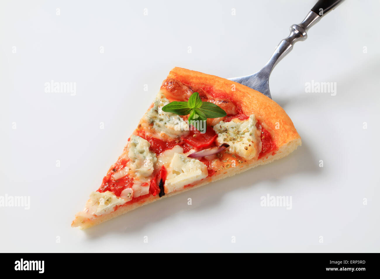 Slice of pizza on a slice server Stock Photo - Alamy