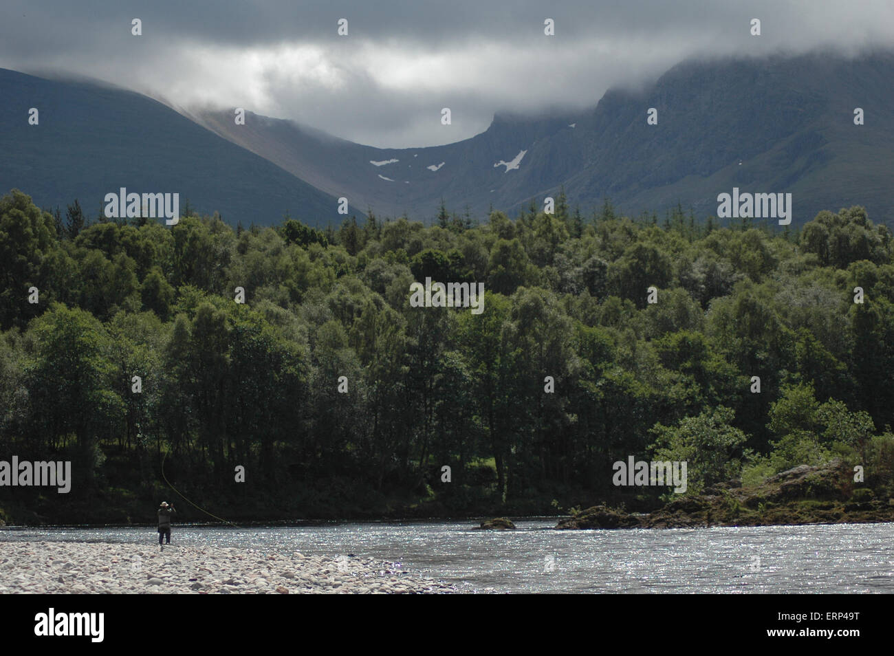 Fly fishing in the Scottish Highlands Stock Photo - Alamy