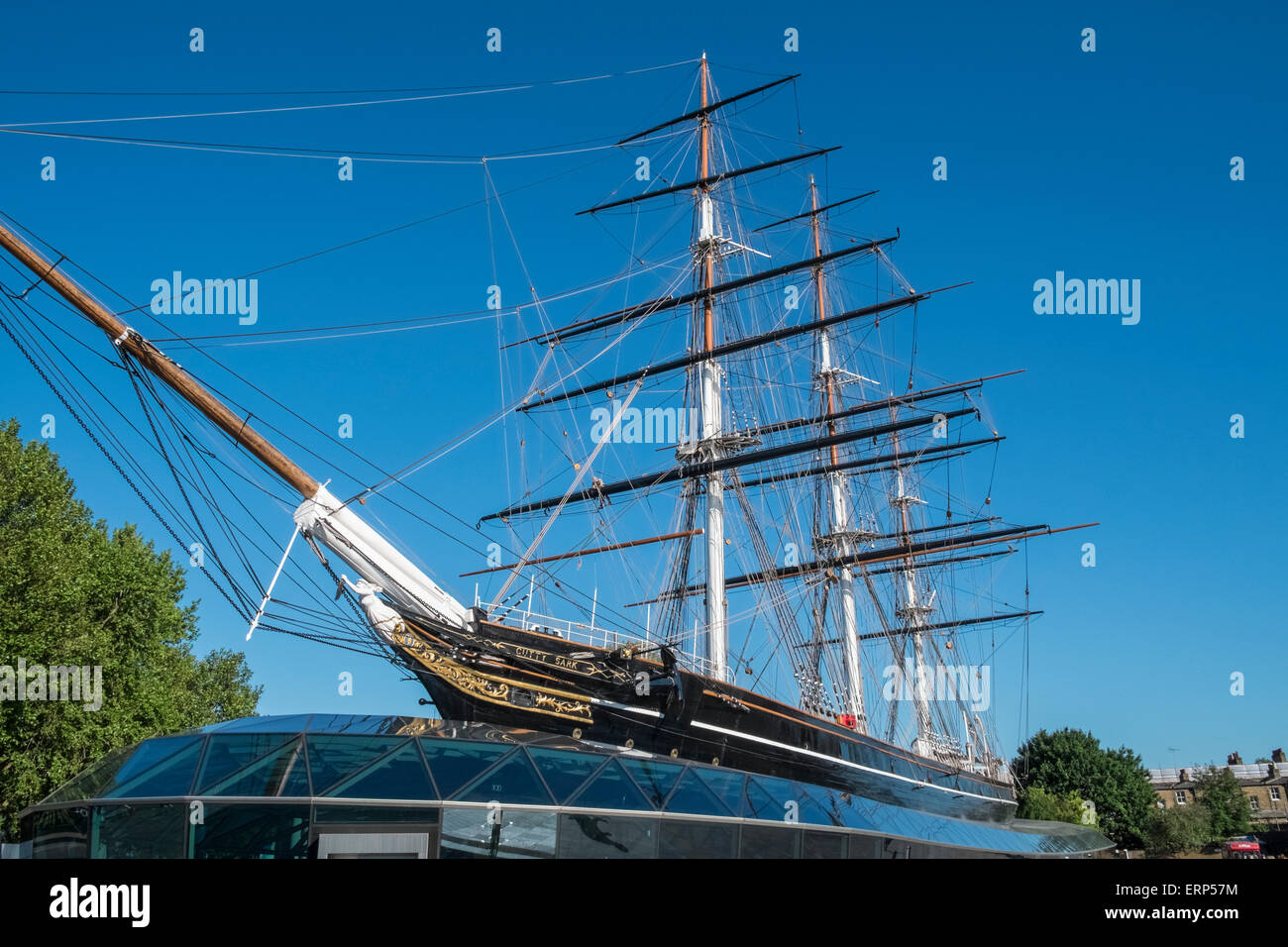 Famous British Clipper ship Cutty Sark, on display at Greenwich, London ...