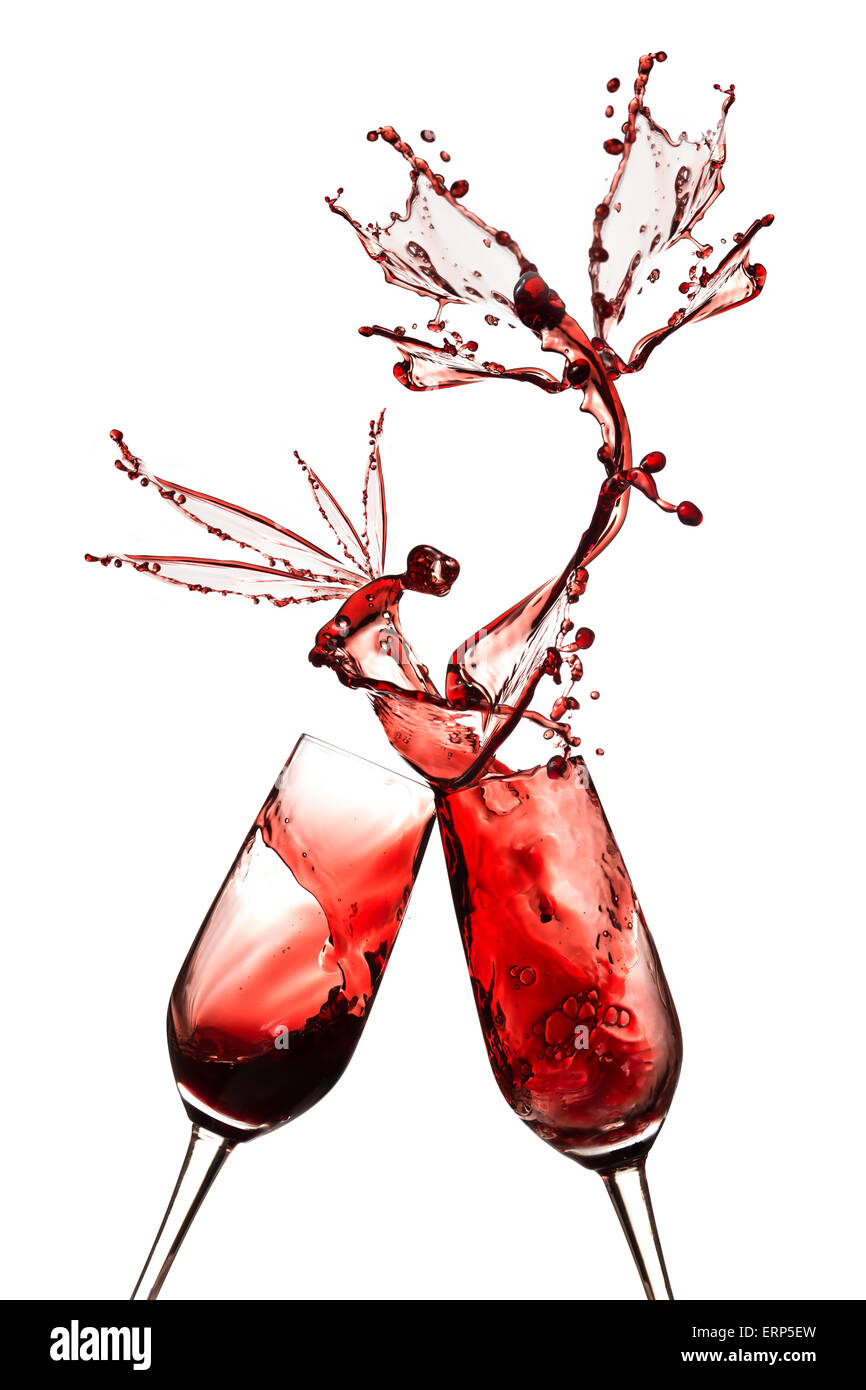Abstract red wine splashing with white background Stock Photo - Alamy