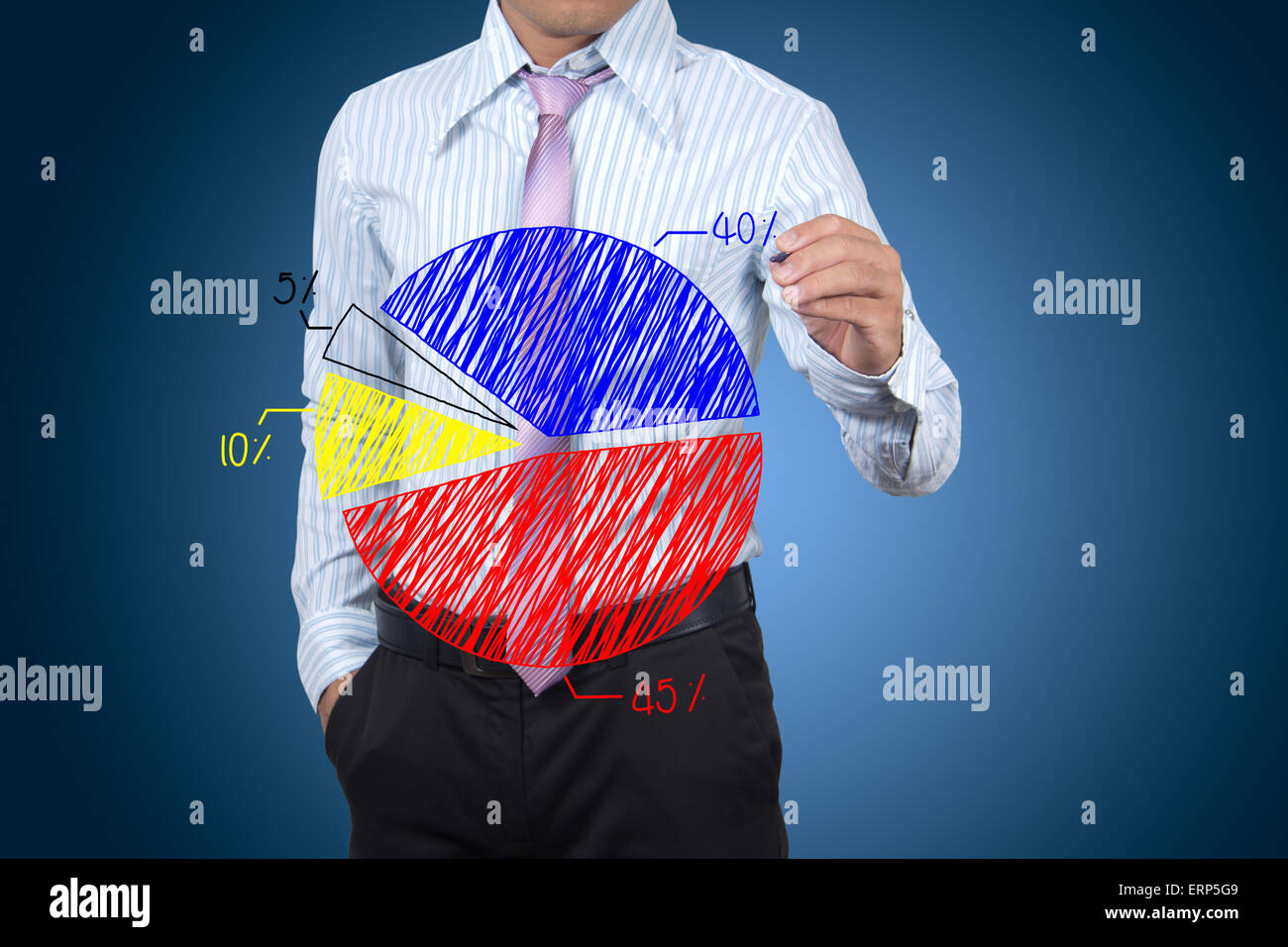 Male hand drawing a chart Stock Photo - Alamy