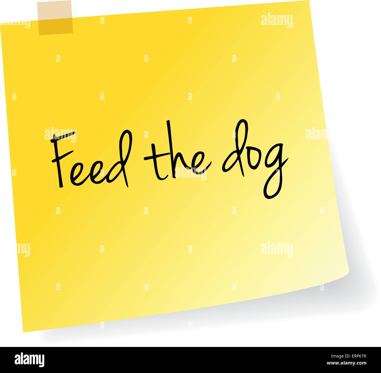 Feed The Dog Yellow Stick Note Paper Vector Stock Vector Image & Art ...