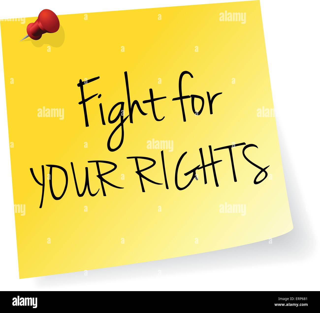 Fight For Your Rights Yellow Stick Note Paper Vector Stock Vector Image ...