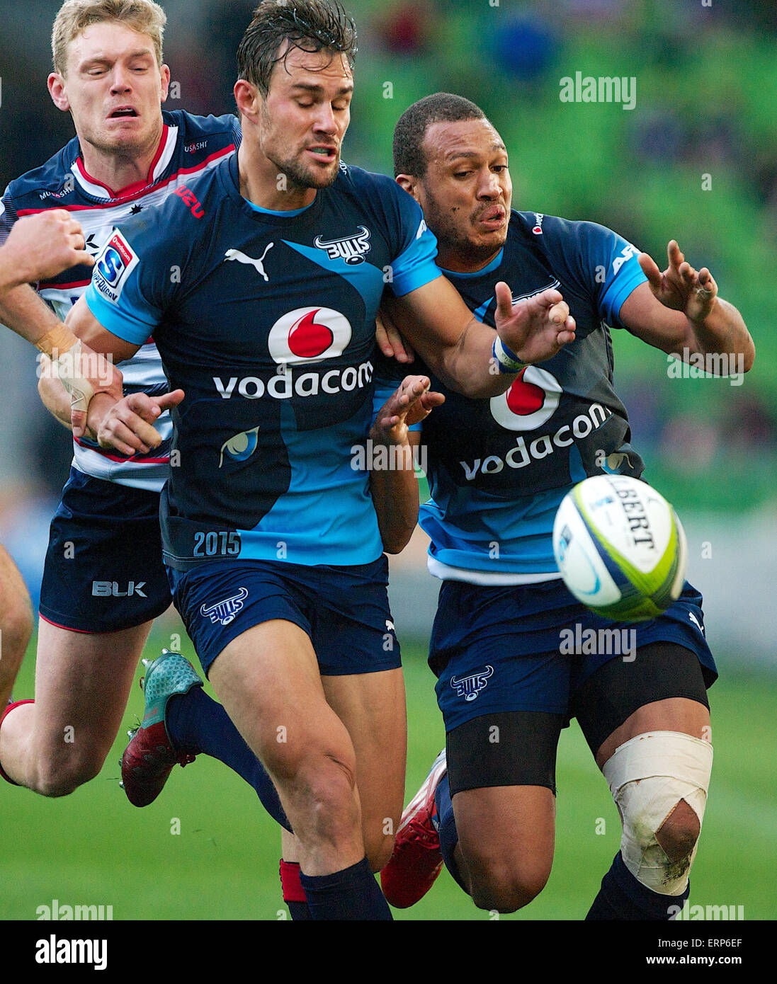 Melbourne, Victoria, Australia. 6th June, 2015. JJ ENGELBRECHT (L) of ...