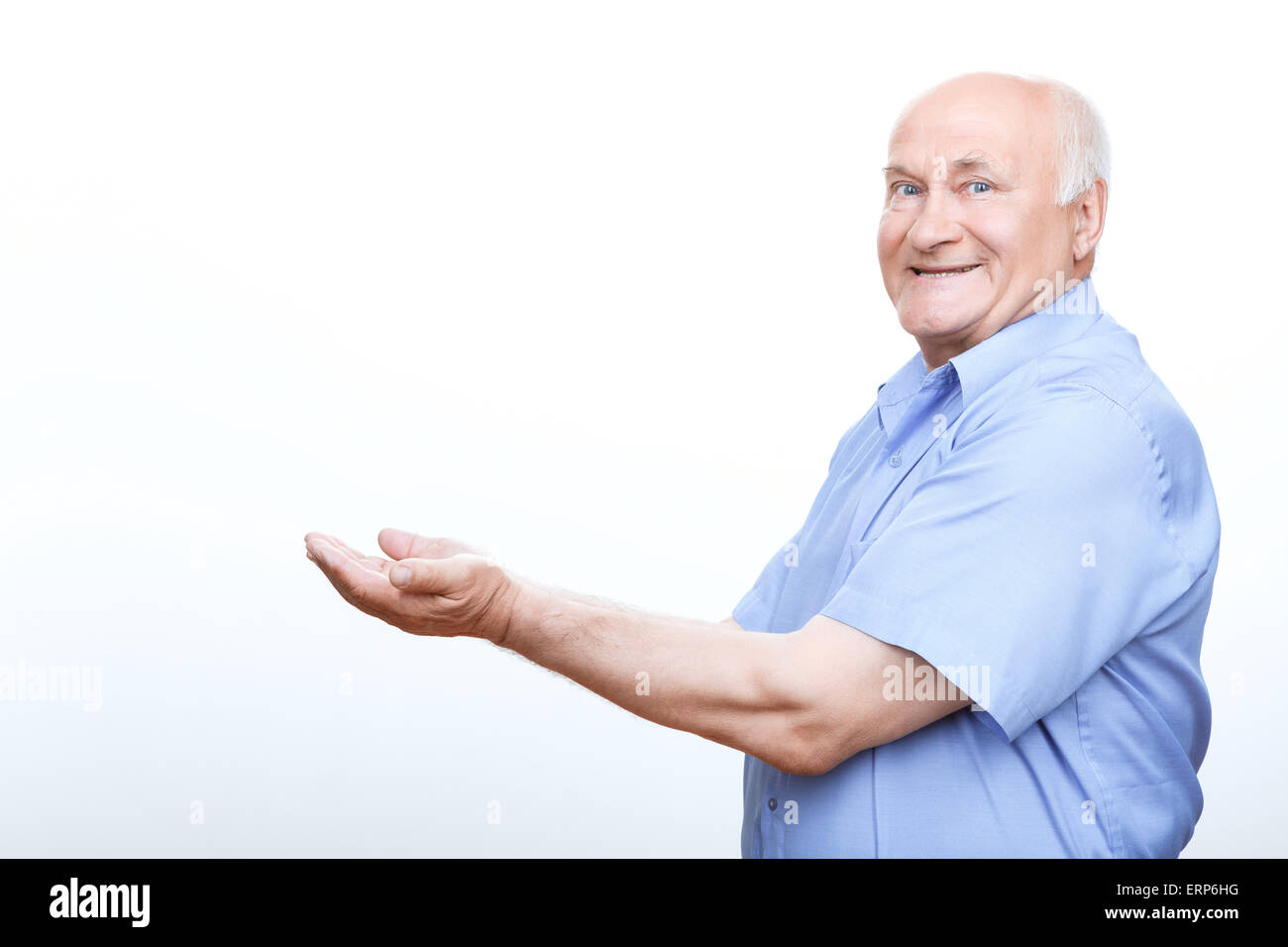 Old man bagging for something needed Stock Photo - Alamy