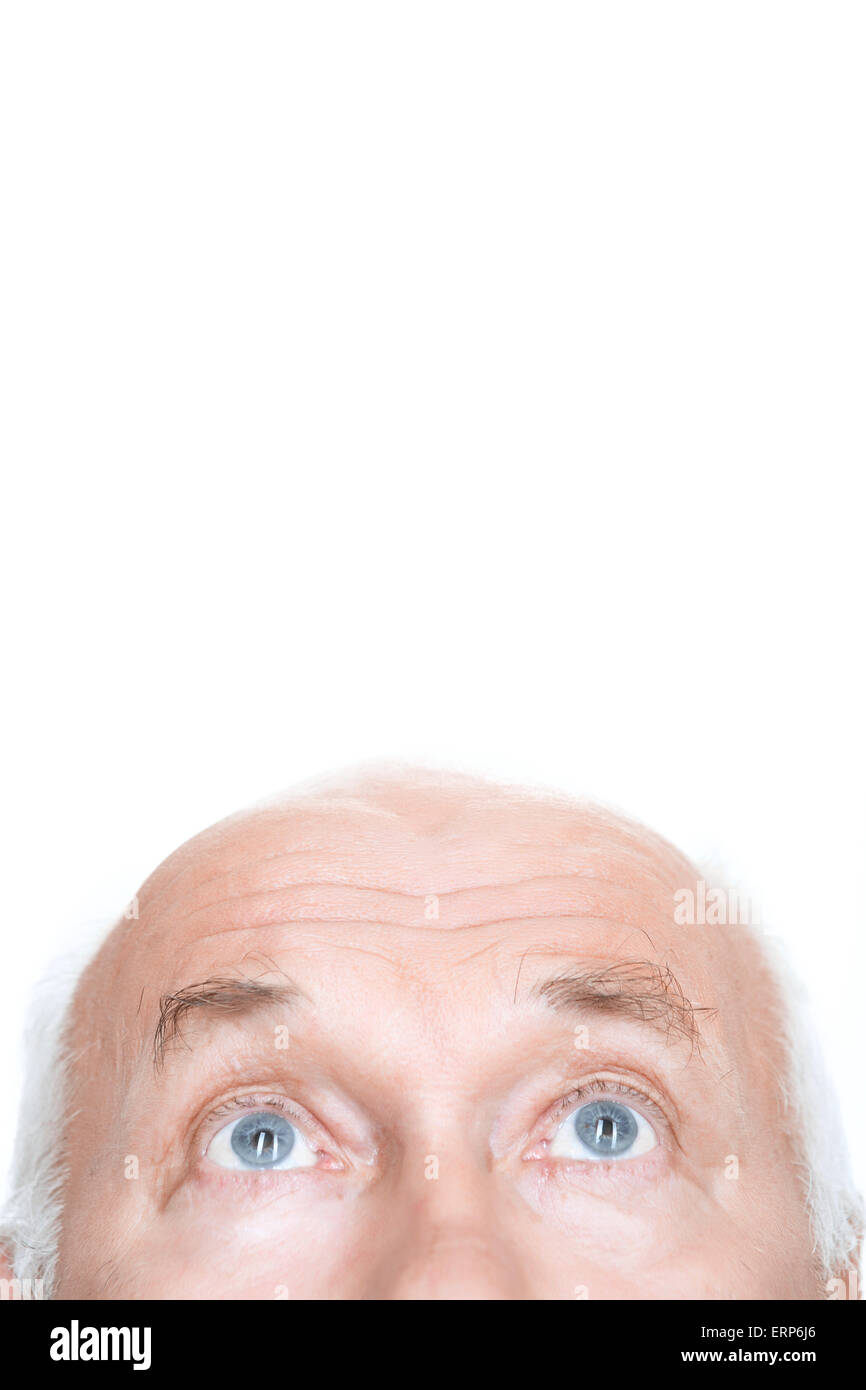 Nice grandfather keeping his glance up Stock Photo - Alamy