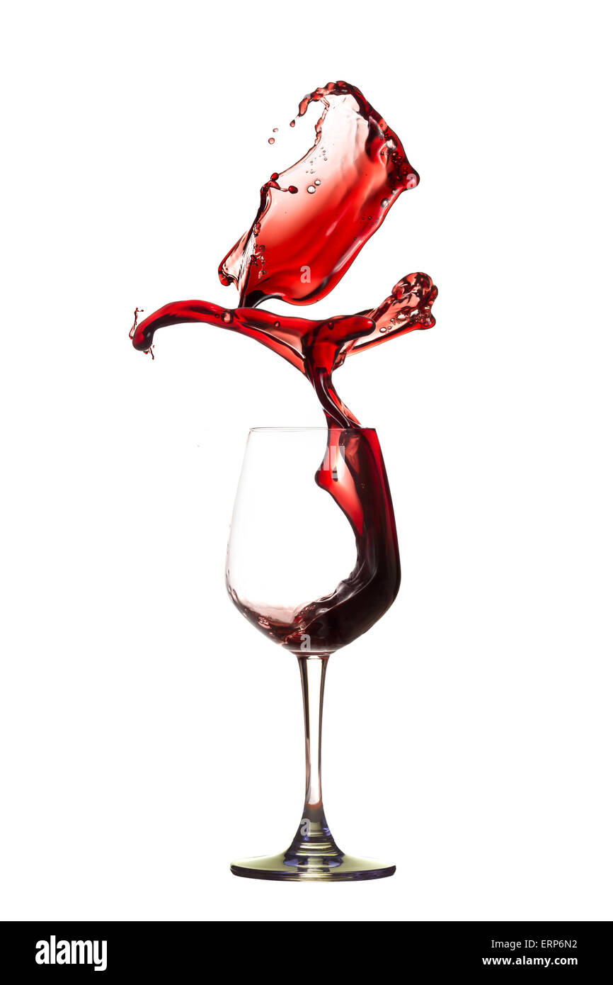 Abstract bird from red wine splashing Stock Photo - Alamy