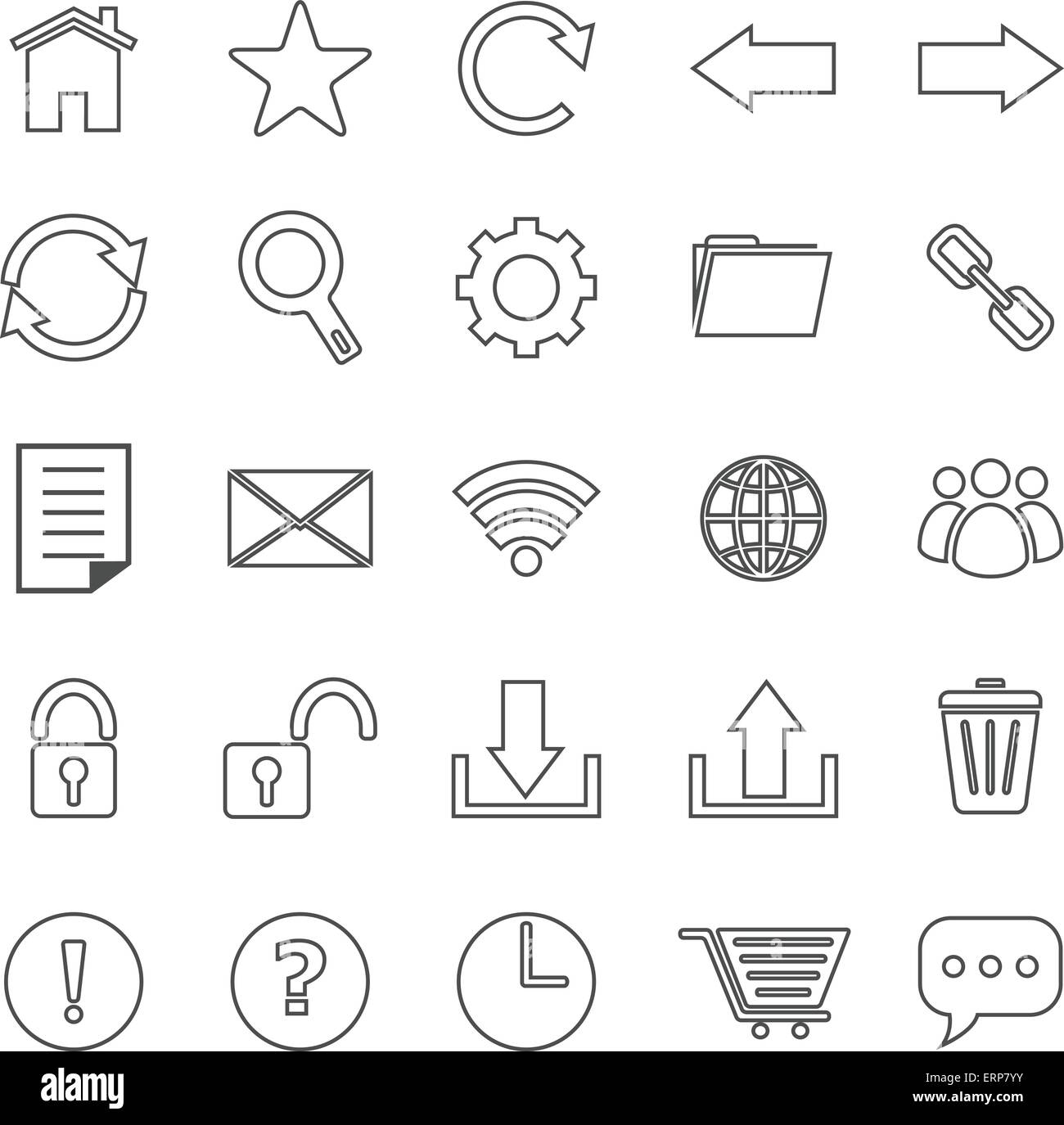 Tool bar line icons on white background, stock vector Stock Vector ...