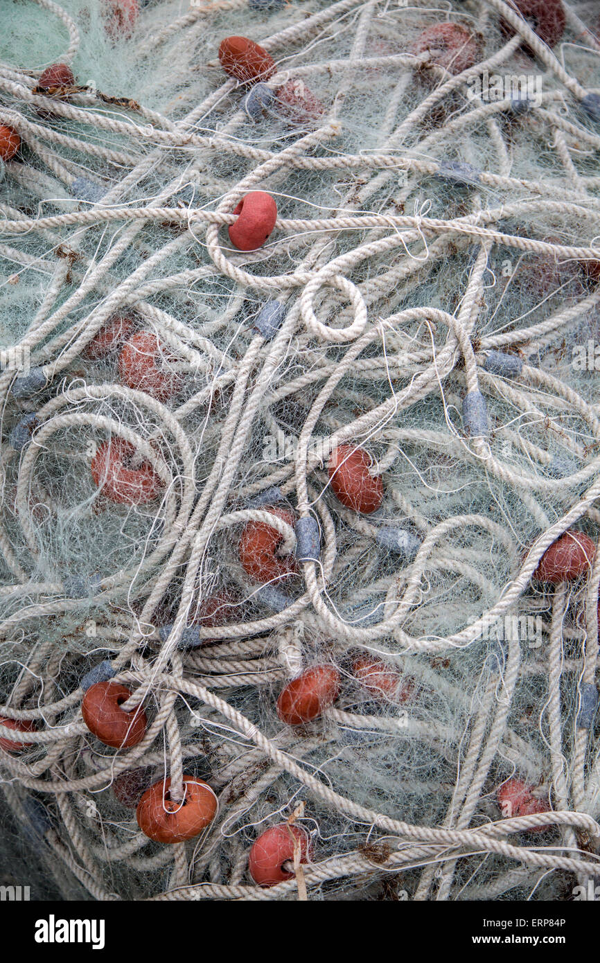 Closeup view at the fishing net Stock Photo - Alamy